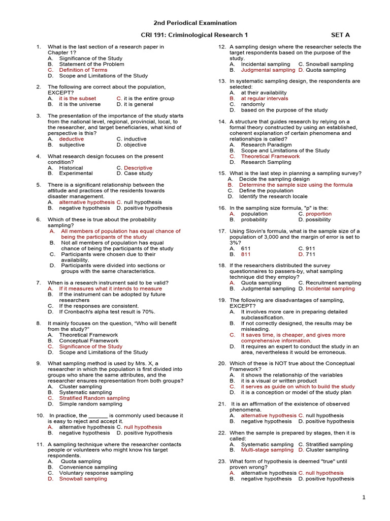 Research Midterm | PDF | Sampling (Statistics) | Hypothesis