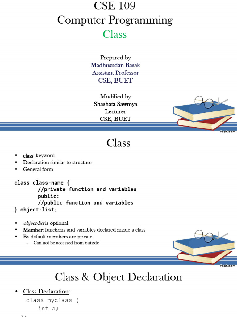 Intro To Class and C++ | PDF | Constructor (Object Oriented Programming) | Programming