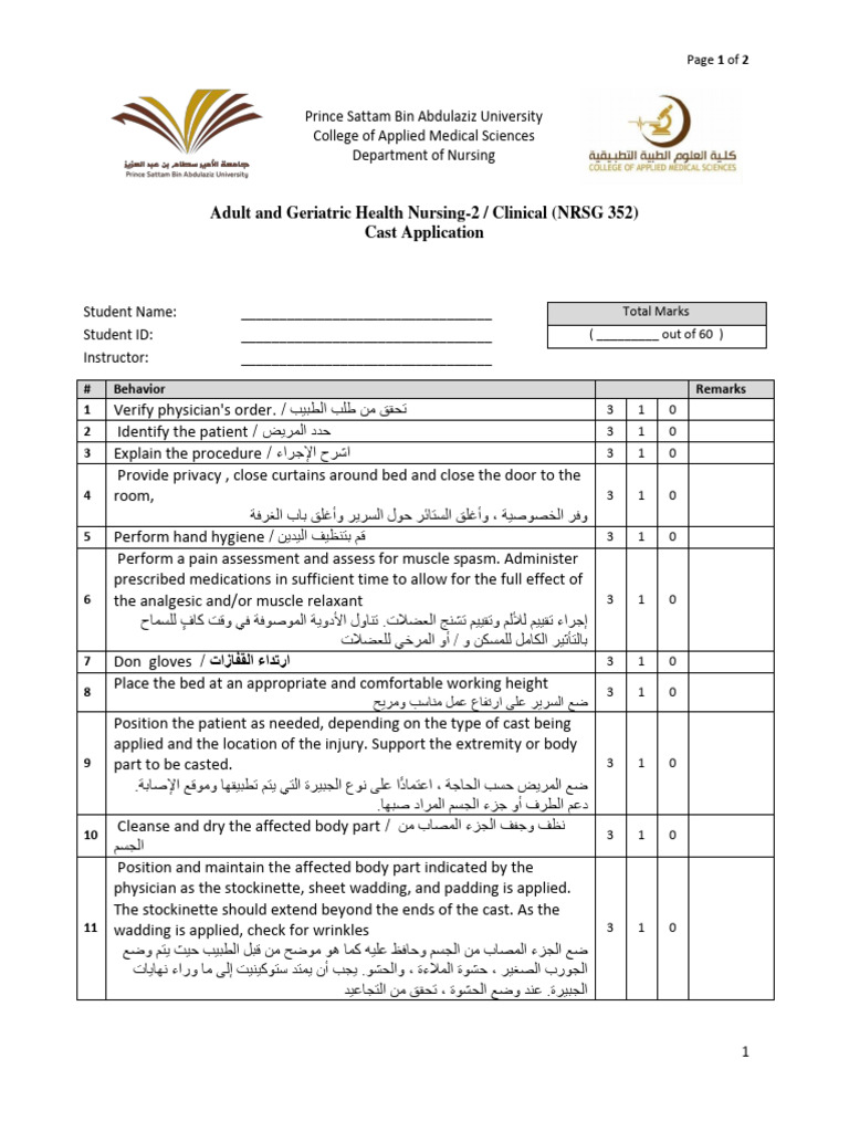 Clinical Handout -Cast Application | PDF