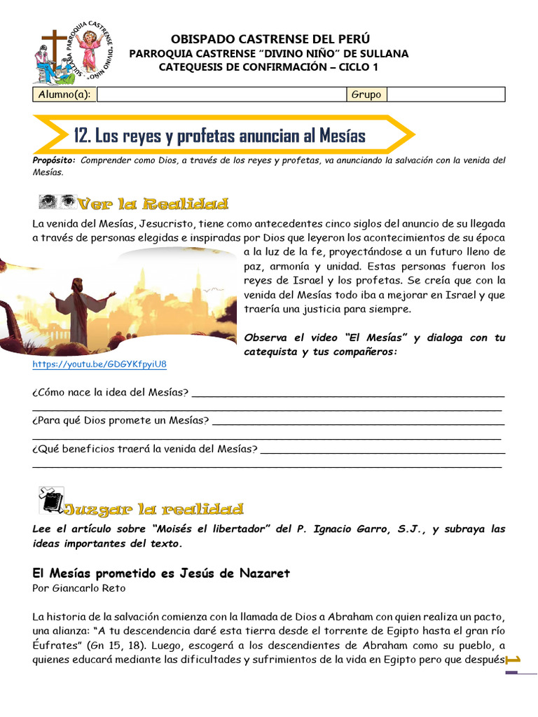 S12-Los Reyes y Profetas Anuncian Al Mesías | PDF | David | Mesías