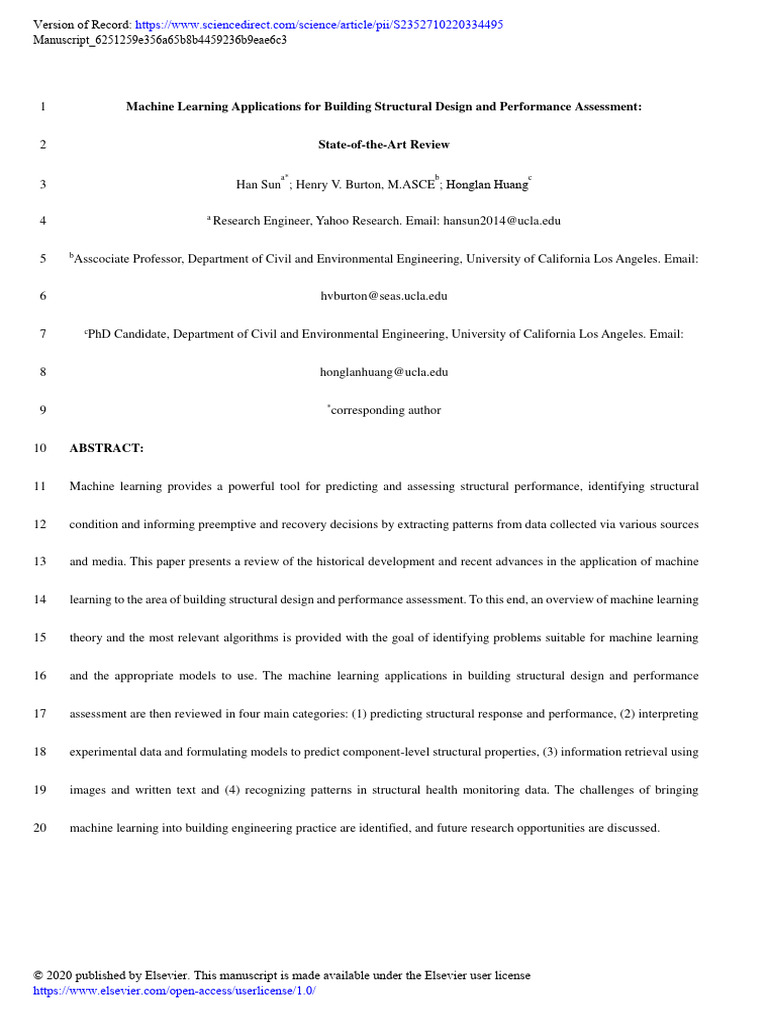 Machine Learning in Structural Design | PDF | Machine Learning ...