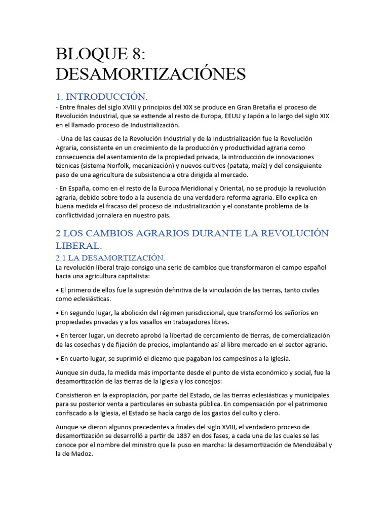 Bloque 8 Mmiguel | PDF | Agricultura | Revolución industrial
