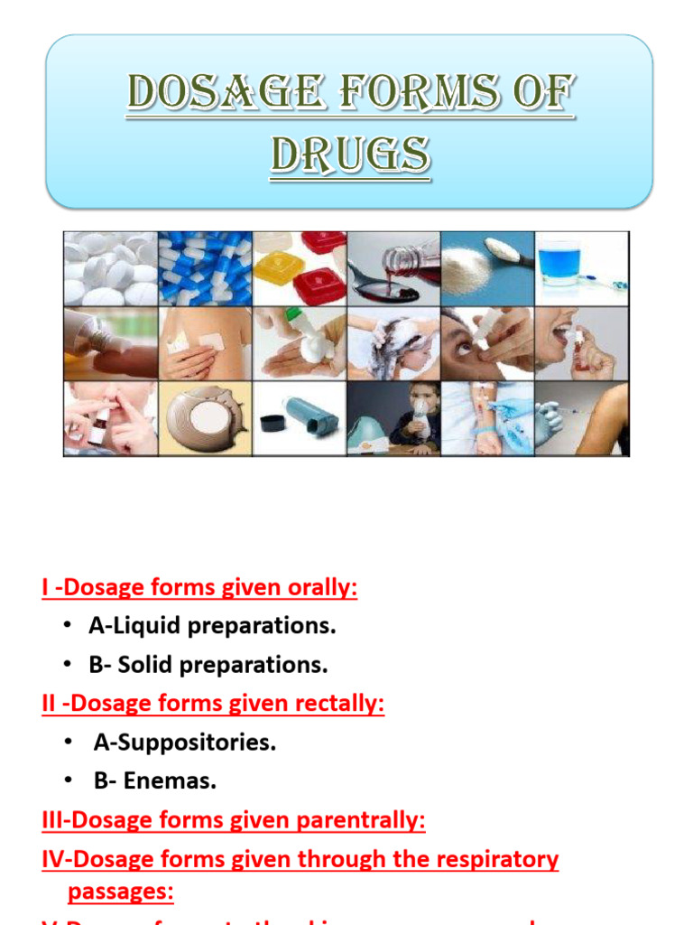 dosage forms | PDF | Tablet (Pharmacy) | Chemistry