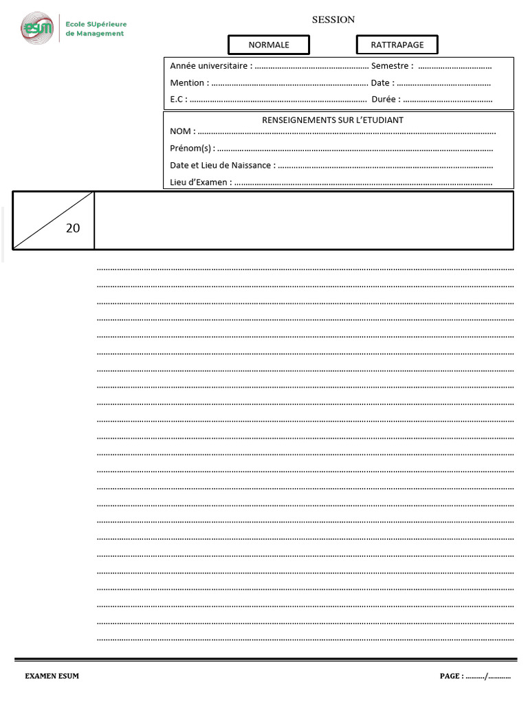 Feuille D'examen (2023) | PDF