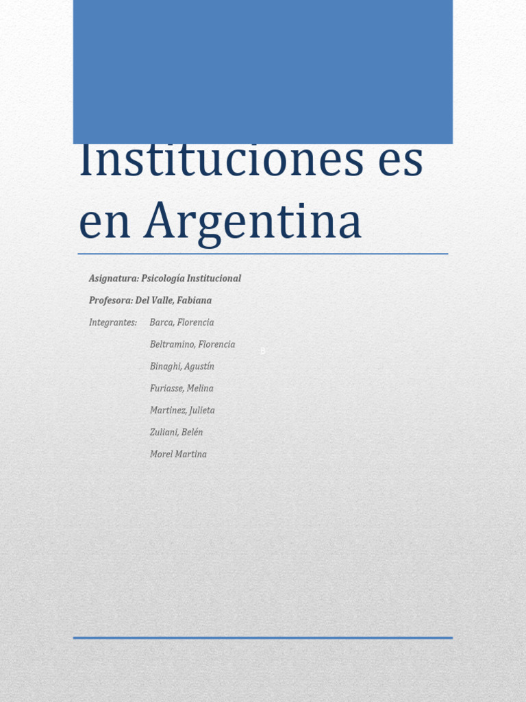 TP Grupal Instituciones en Argentina | PDF | Argentina