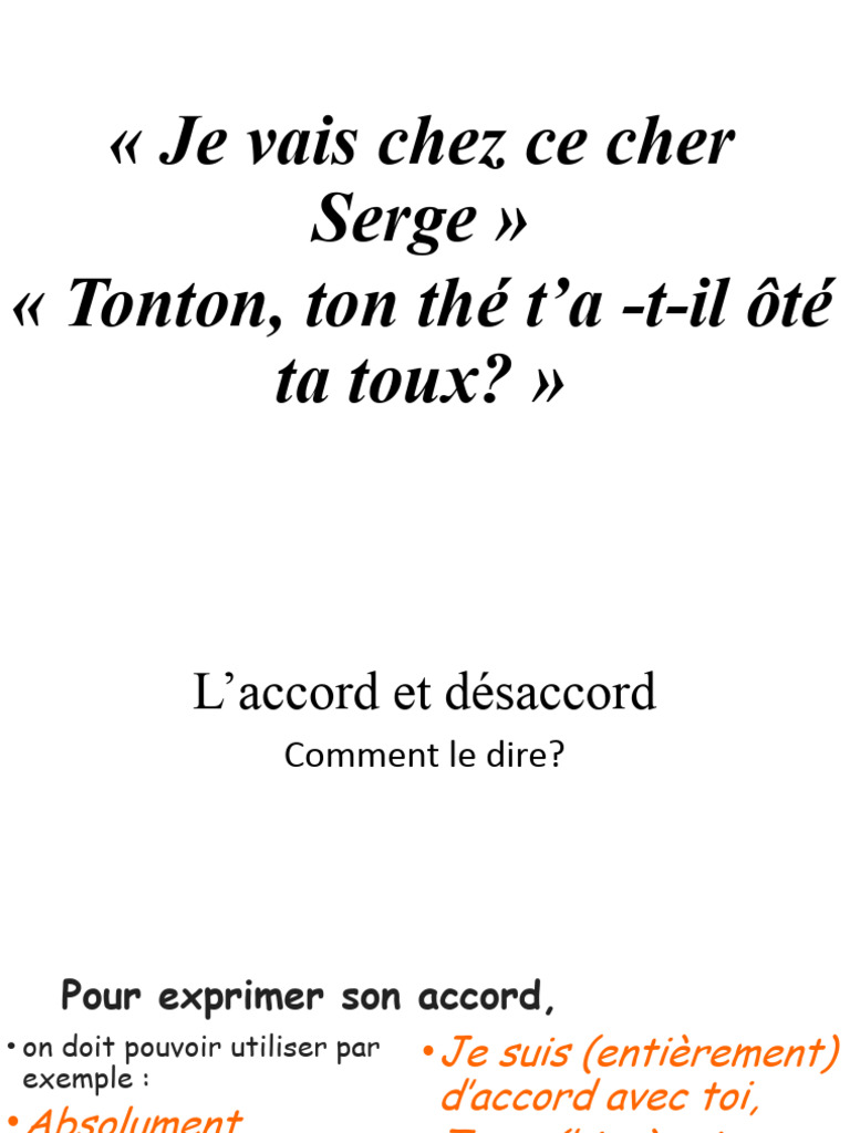 Accord Et Désaccord | PDF | Arts du langage et discipline ...