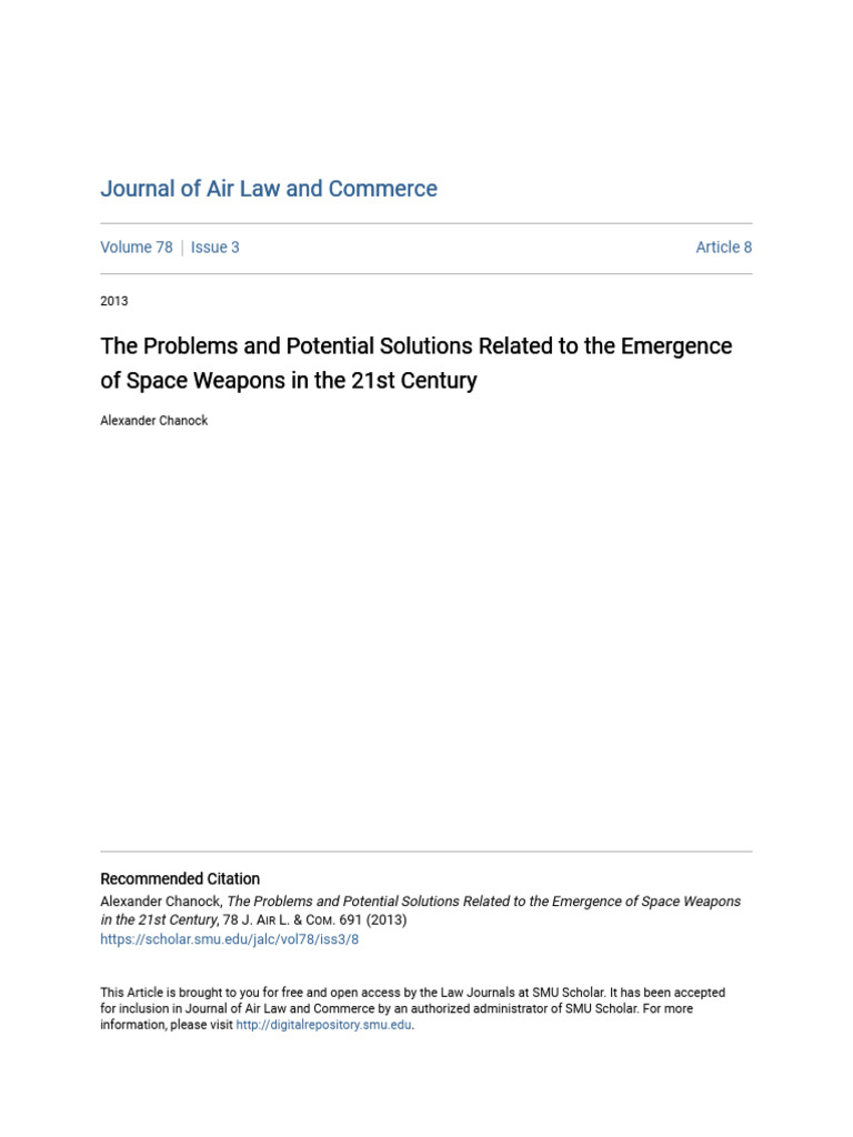 The Problems and Potential Solutions Related To The Emergence of | PDF ...