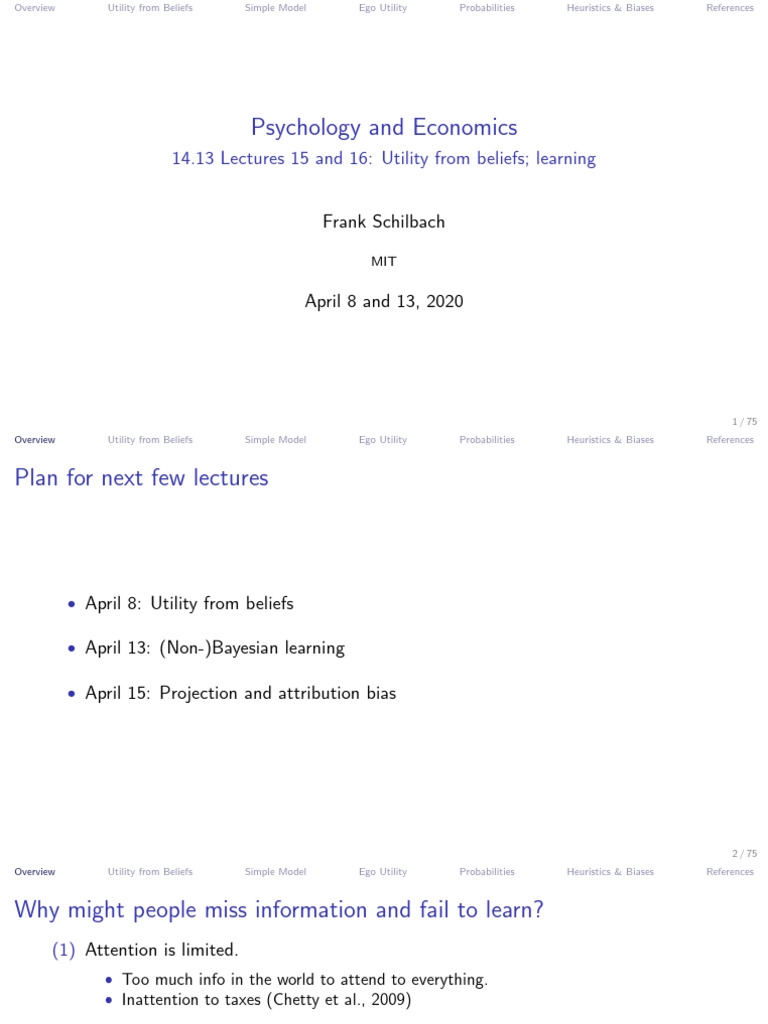 Lectures 15 and 16 | PDF | Utility | Bias
