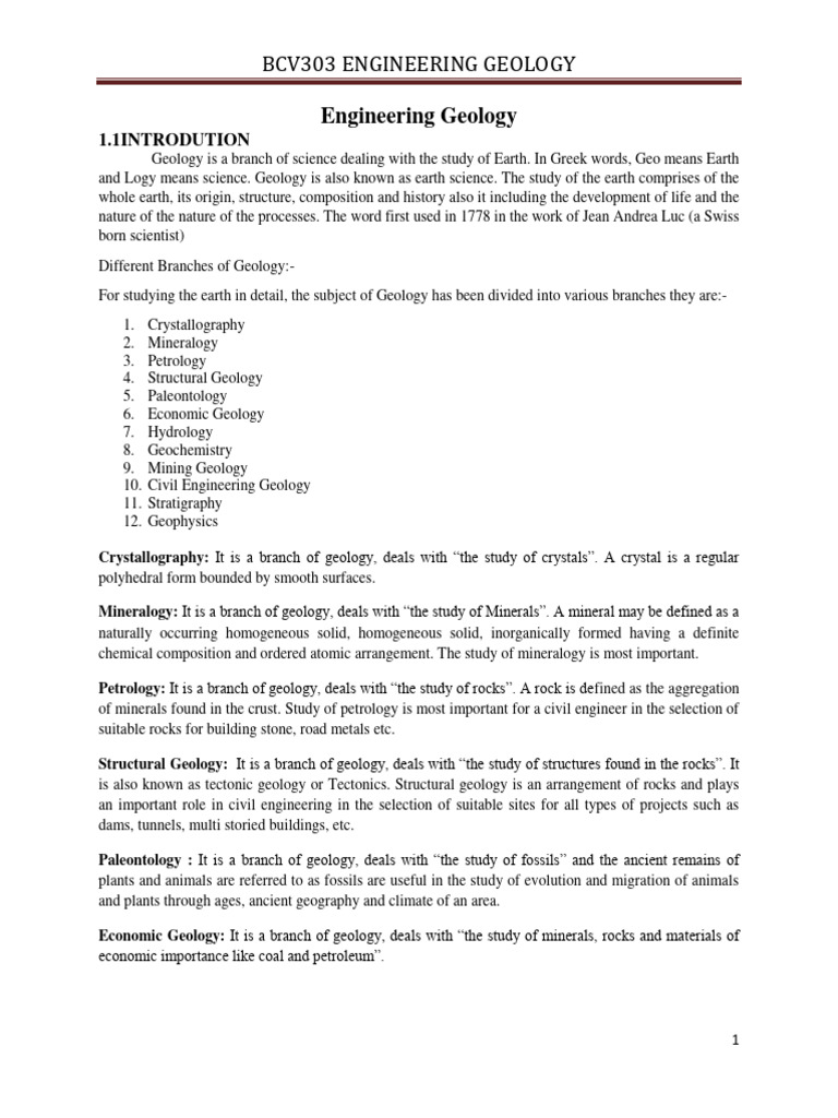 Lab Manual Engg Geology | PDF | Science & Mathematics