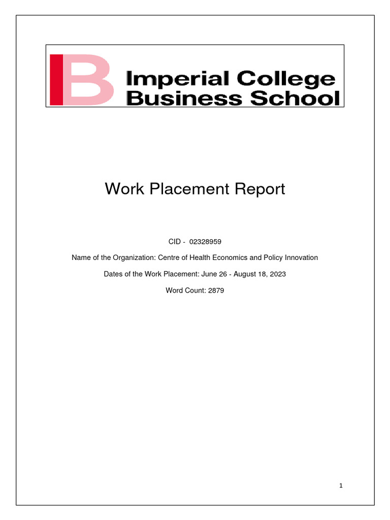 Work Placement Report | PDF | Policy | Health Care