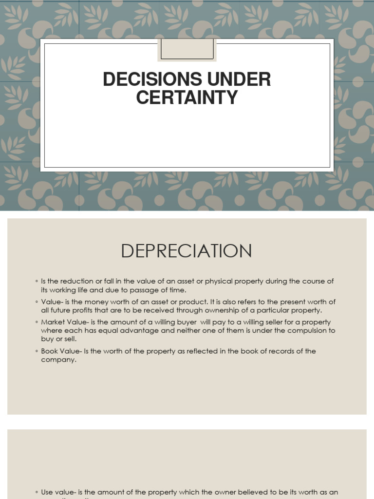 Lesson 5 Decisions Under Certainty | PDF
