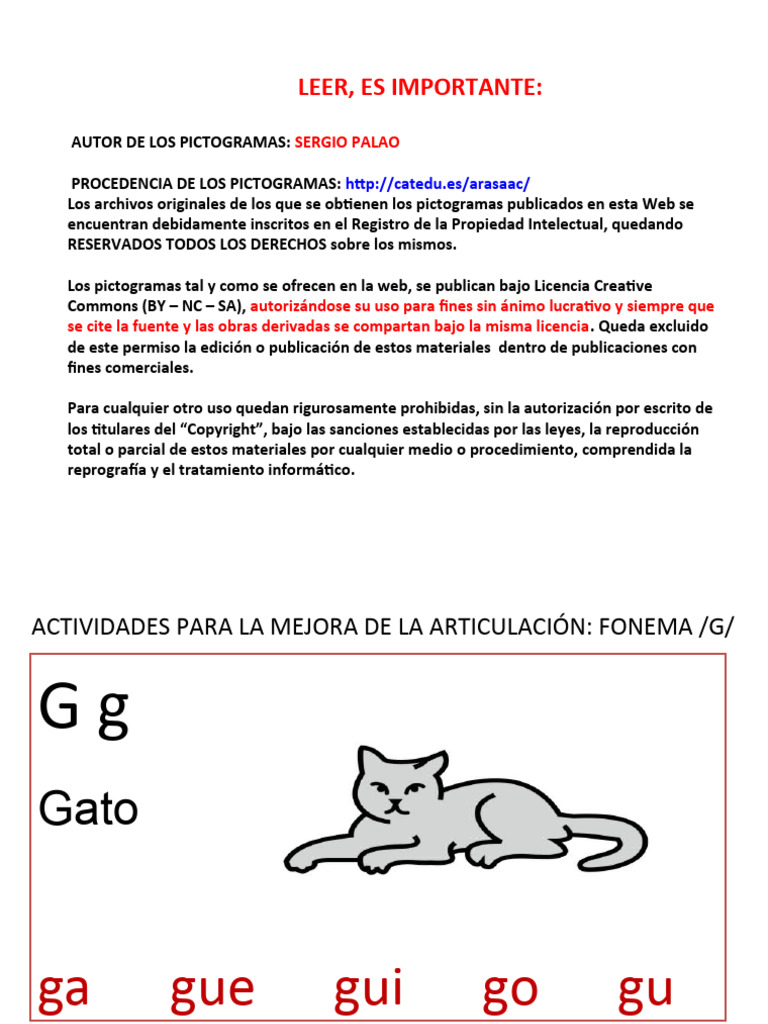 Actividades Mejora Fonema G | PDF