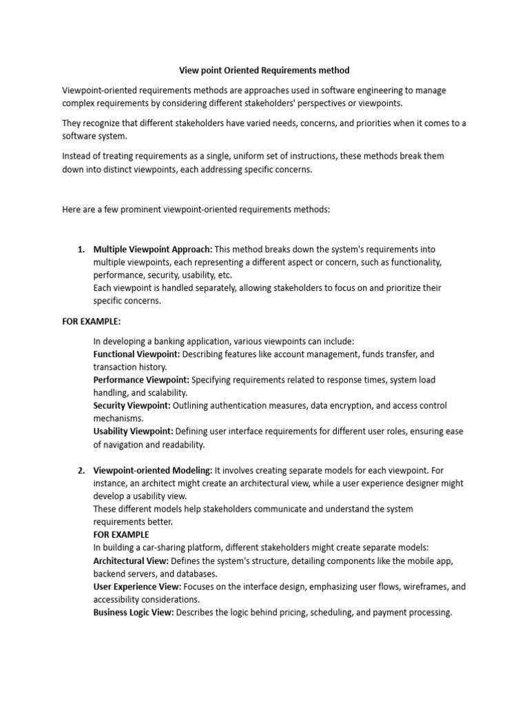 View Point Oriented Requirements Method | PDF | System | Usability