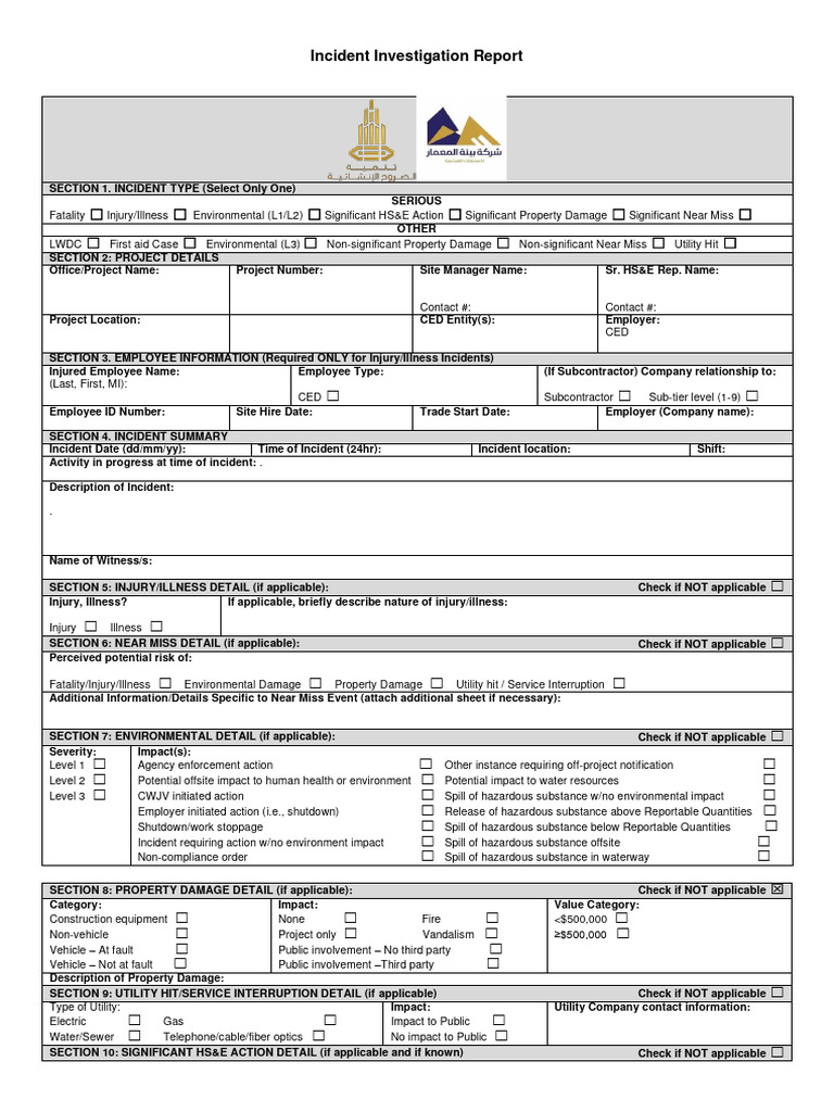 Incident Investigation Report | Download Free PDF | Employment ...