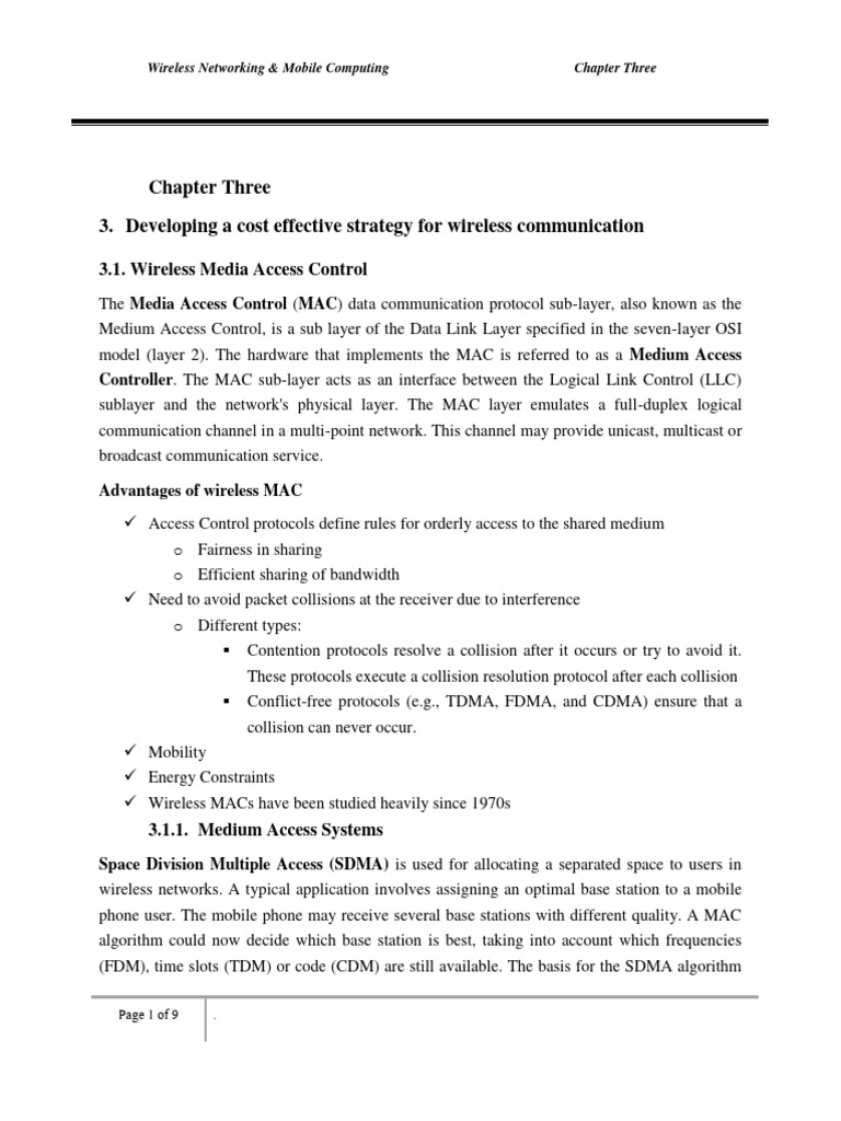 Chapter 3 - Developing - A - Cost - Effective - Strategy - For - Wireless - Communication | PDF ...