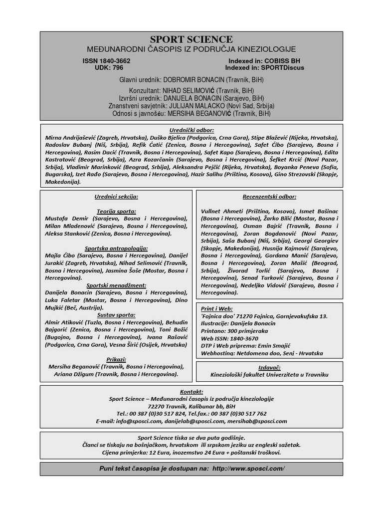 Sport Science Časopis | PDF