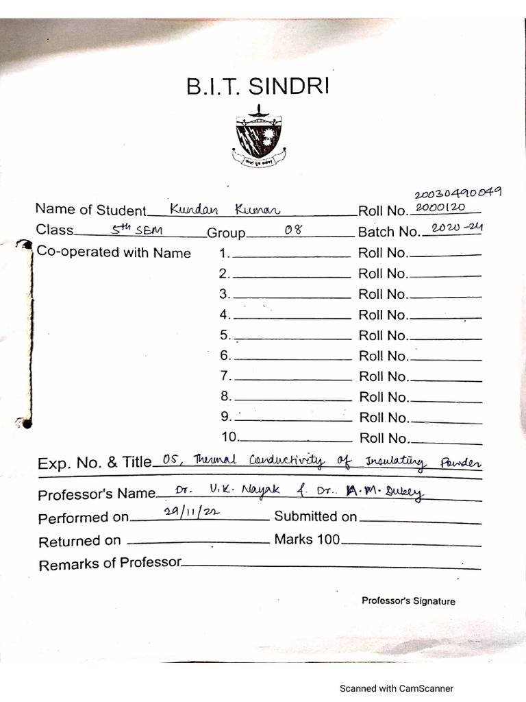 HT Lab Thermal Conductivity | PDF