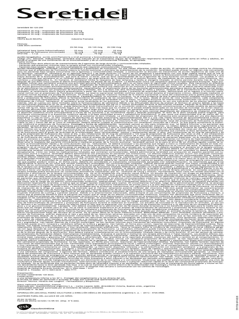 SERETIDE Vademecum | PDF | Asma | Farmacocinética