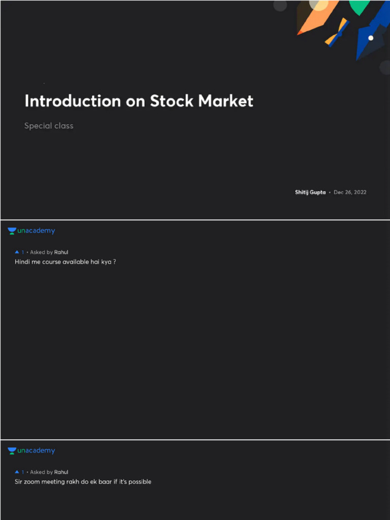 Introduction On Stock Market With Anno | PDF