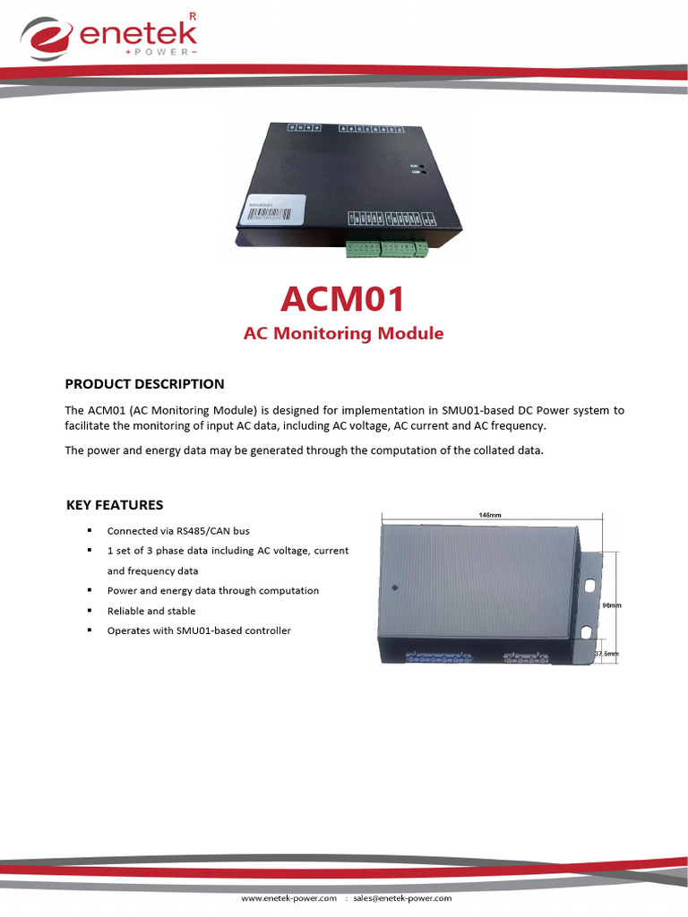 Data Sheet For ACM01 (AC Monitoring Module) Rev00 | PDF | Alternating ...