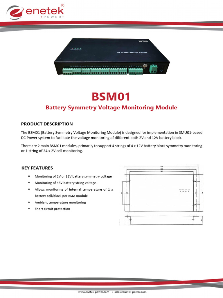 Data Sheet For BSM01 (Battery Symmetry Voltage Monitoring) Rev00 | PDF ...