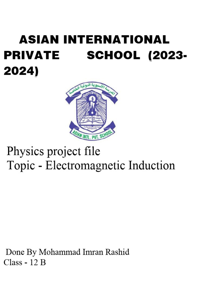 Phy Project File Final | PDF | Electromagnetic Induction | Electric Motor