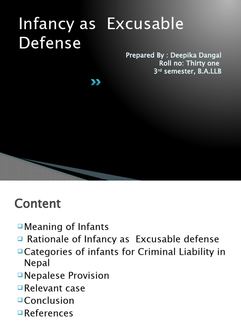 Infancy As Excusable Defense | PDF