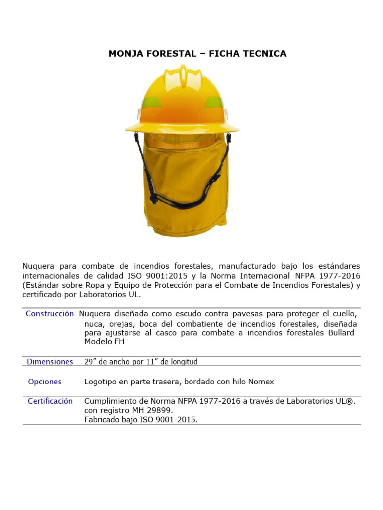 Item 23 - Monja Forestal Nuquera Protector Oido, Cuello, Cara | PDF