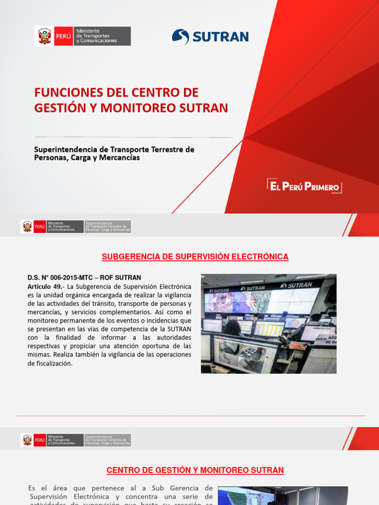 Tema #12 - Funciones Del Centro de Gestión y Monitoreo Sutran | PDF ... Tema #12 - Funciones Del Centro de Gestión y Monitoreo Sutran | PDF ...