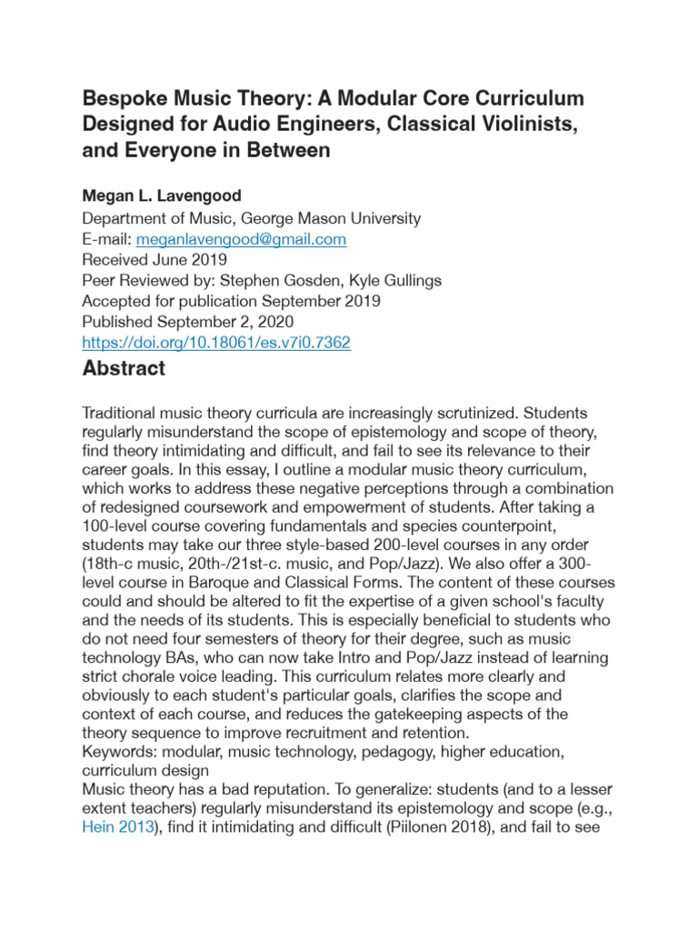Lavengood (2019) - Bespoke Music Theory, A Modular Core Curriculum ...