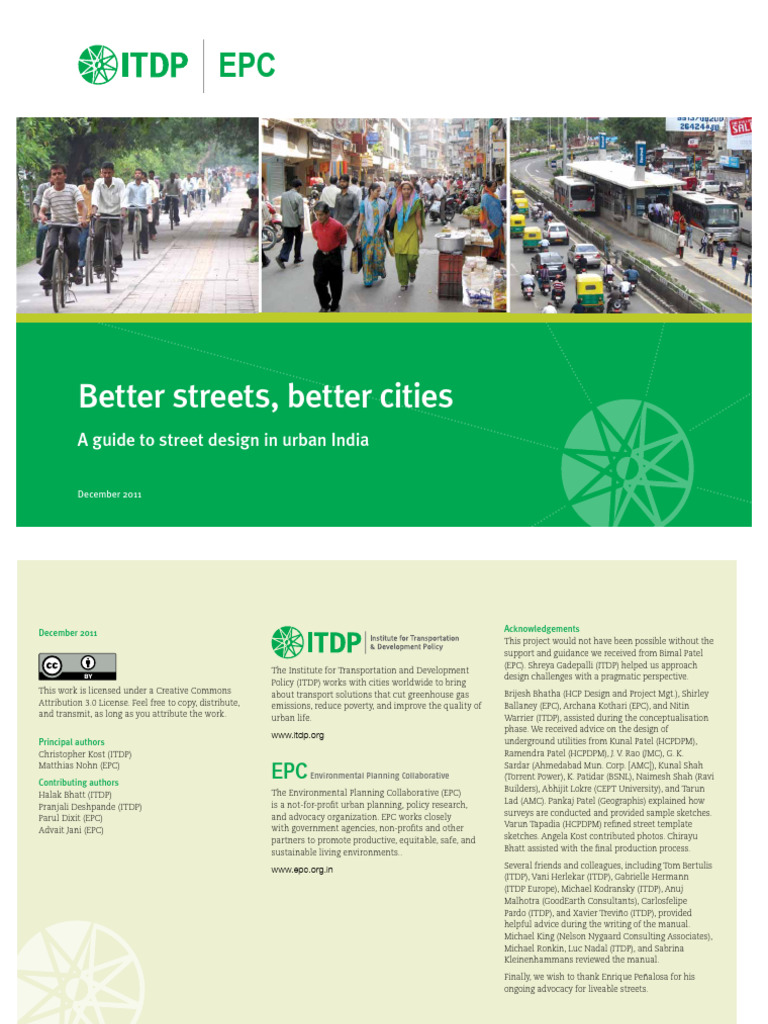 Urban Street Design Guidelines India | PDF | Cycling Infrastructure ...