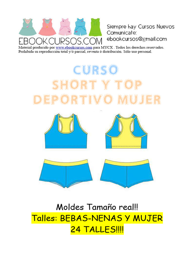 Top y Short Deportivo Femenino | Descargar gratis PDF | Ropa