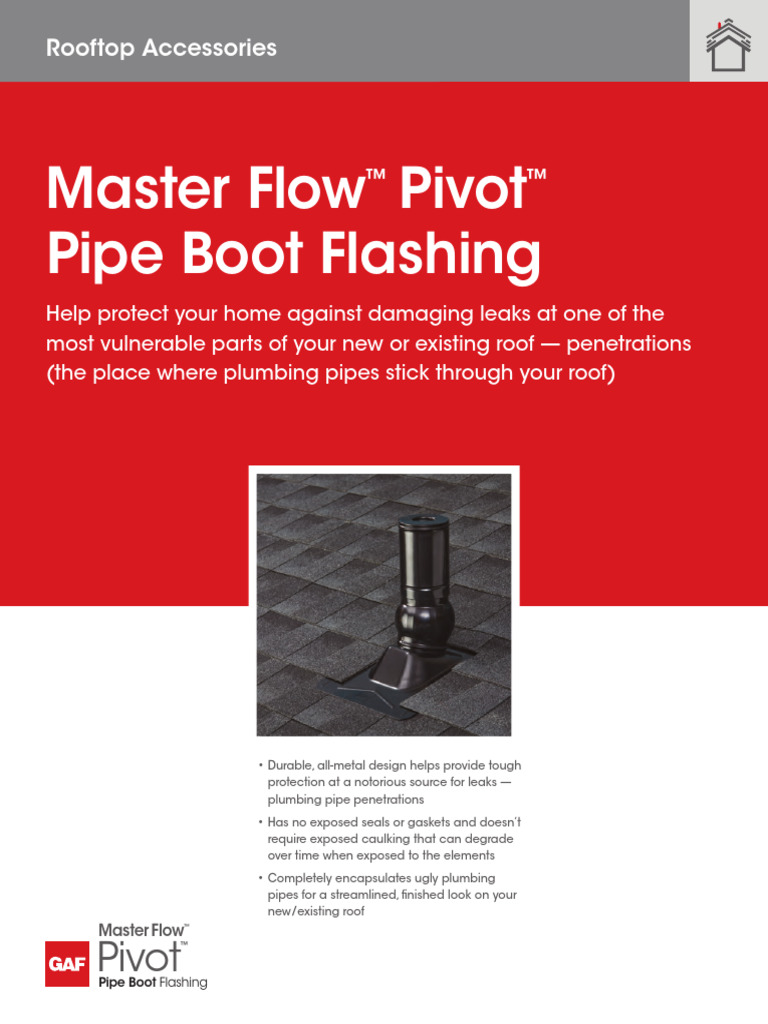 Sell Sheet Master Flow Pivot Pipe Boot Flashing | PDF | Plumbing | Roof