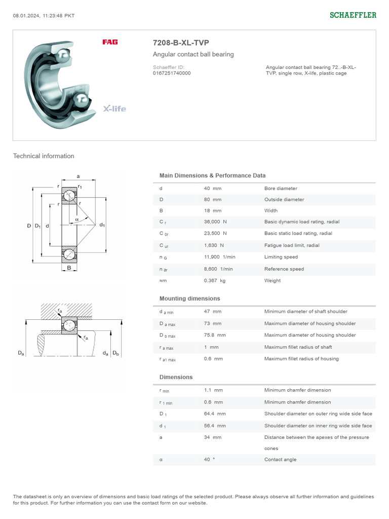 7208 B XL TVP | PDF | Mechanical Engineering | Physical Sciences