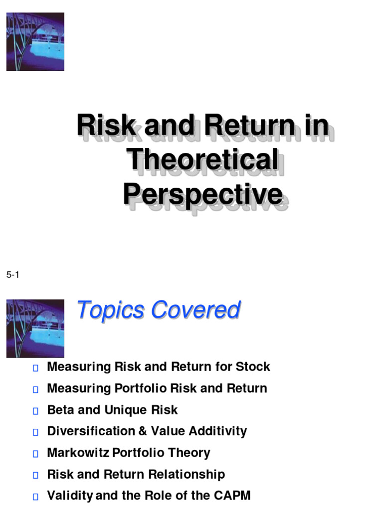 Risk and Return in Theoretical Perspective | PDF | Financial Risk ...