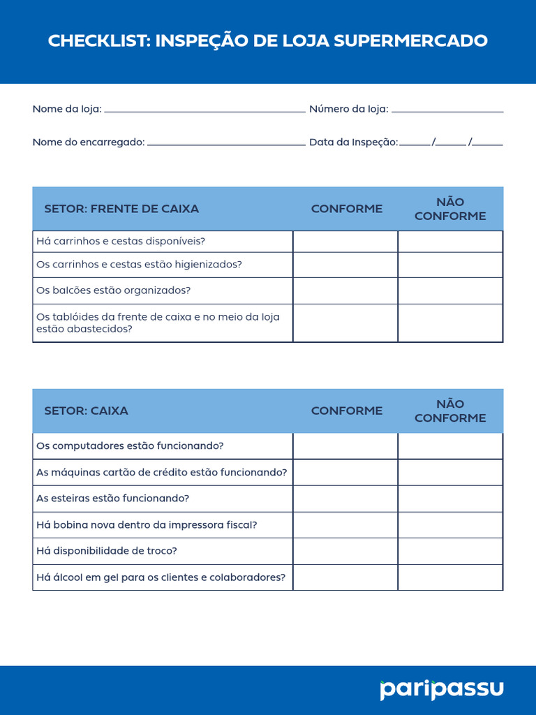 Checklist de Inspeção para Supermercados | PDF | Gastronomia, comida e ...