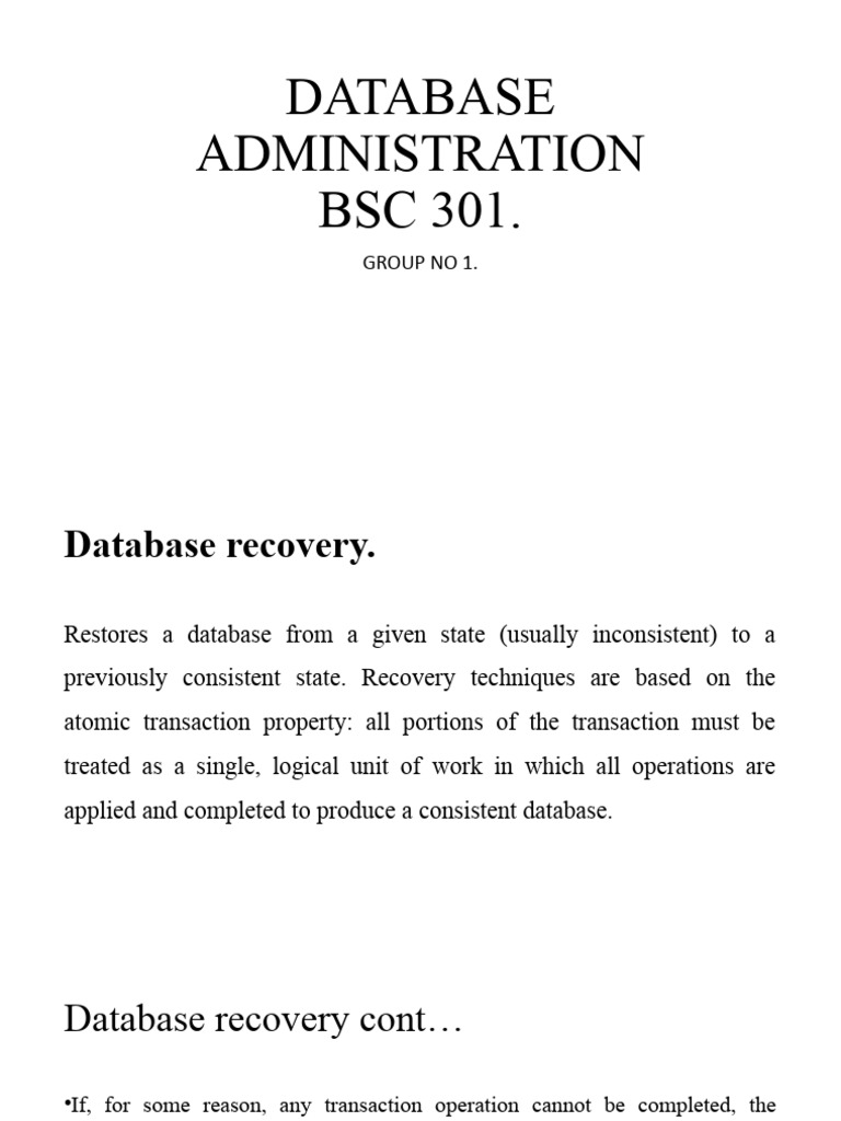 DB Recovery Group Ass 2 | PDF | Databases | Database Transaction