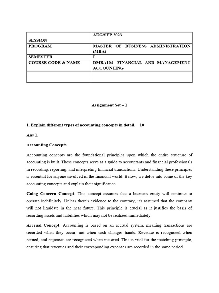 Dmba104 - Financial and Management Accounting | PDF | Expense ...