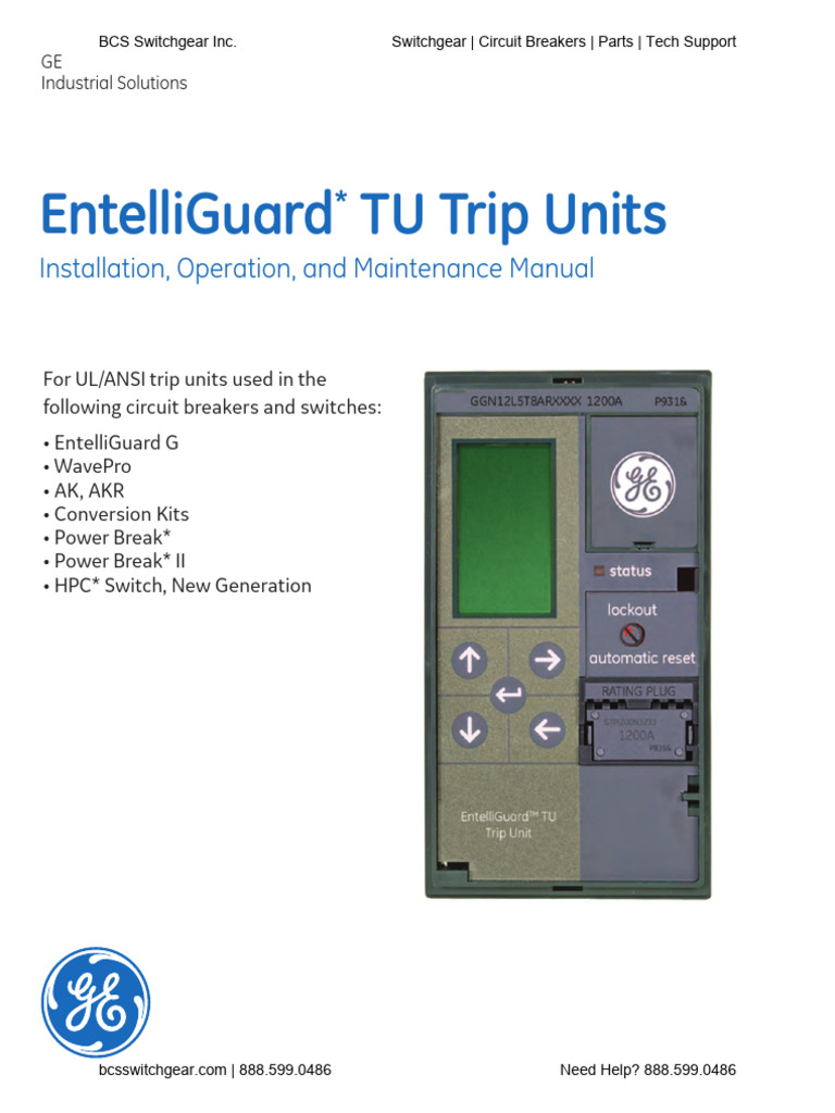GENERAL ELECTRIC Programmers EntelliGuard | PDF | Relay | Electrical ...