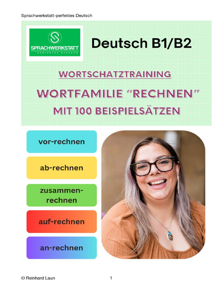 Deutsch Für Alle! B1 B2 Wortschatztraining Wortfamilie Rechnen | PDF