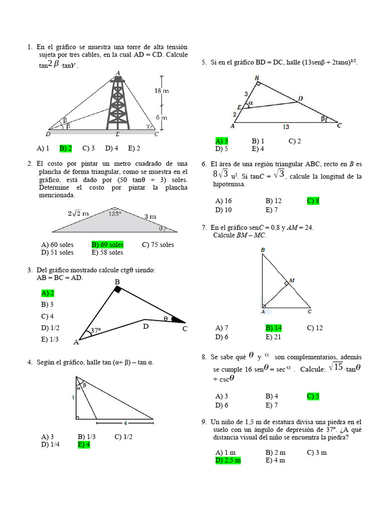 Simulacro Trigo 2 | PDF