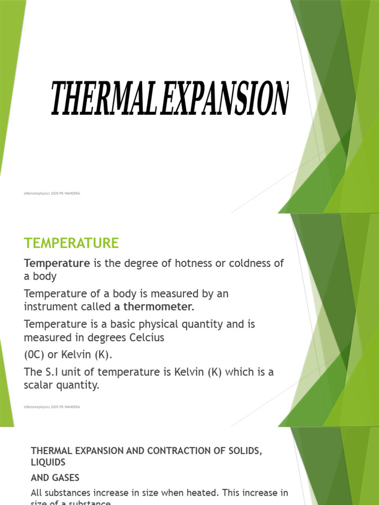 1.6 - Thermal Expansion | PDF | Thermal Expansion | Temperature