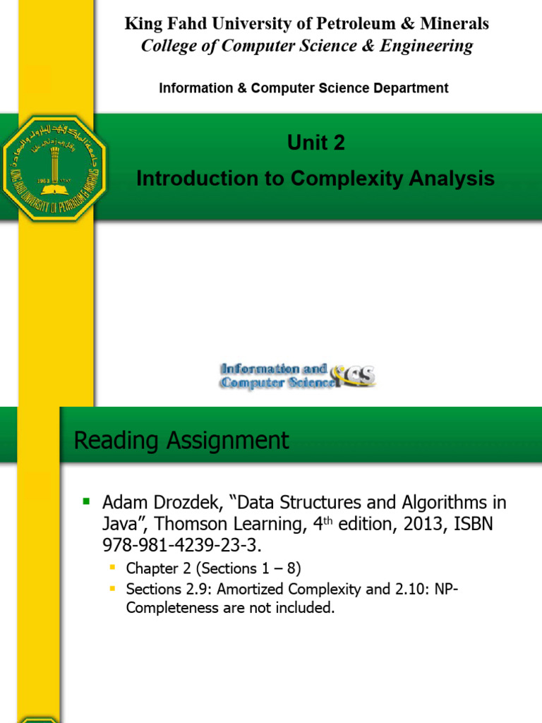 232ICS202 02 ComplexityAnalysis | PDF | Computational Complexity Theory | Algorithms