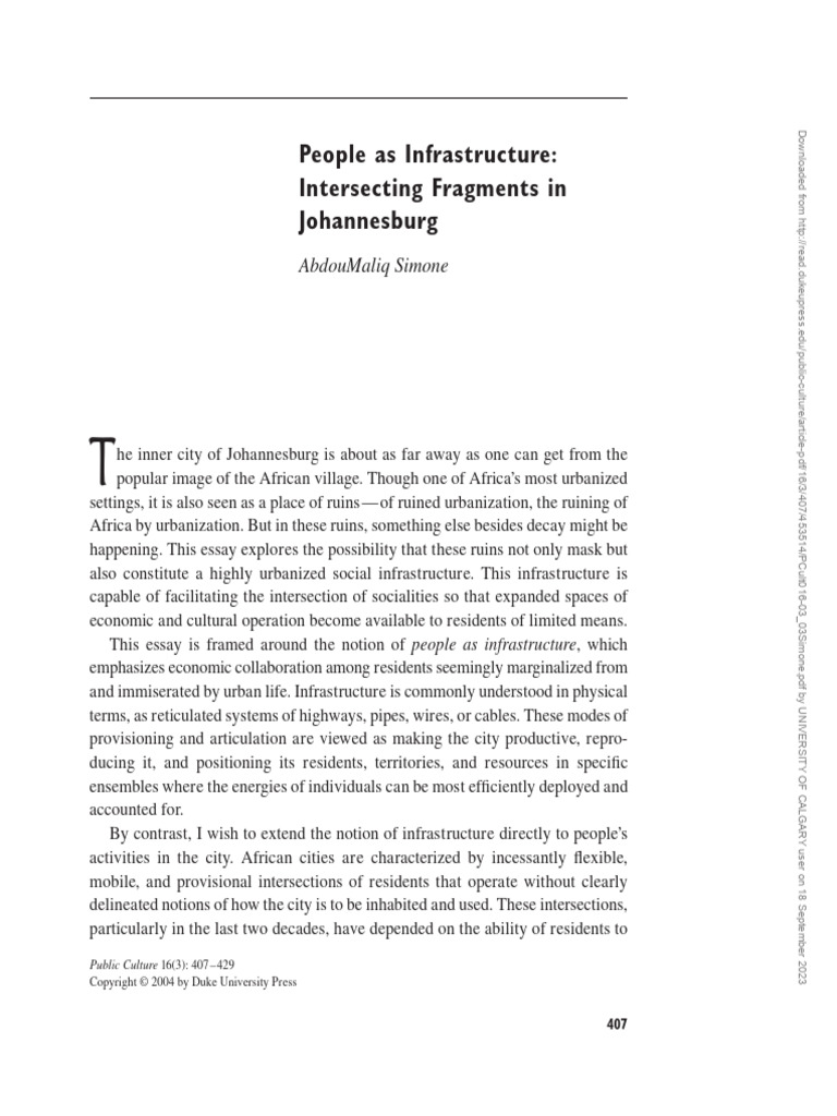 People As Infrastructure | PDF | Community | Infrastructure