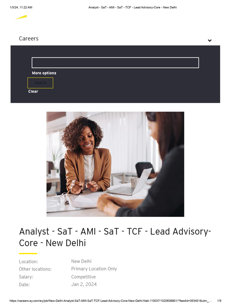 EY Analyst - SaT - AMI - SaT - TCF - Lead Advisory-Core - New Delhi ...