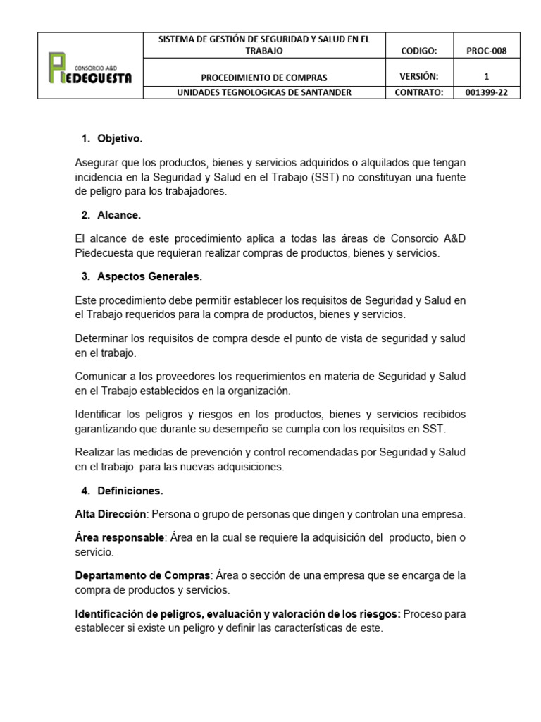 Proc-008 Procedimiento de Compras | PDF | Valores | Business