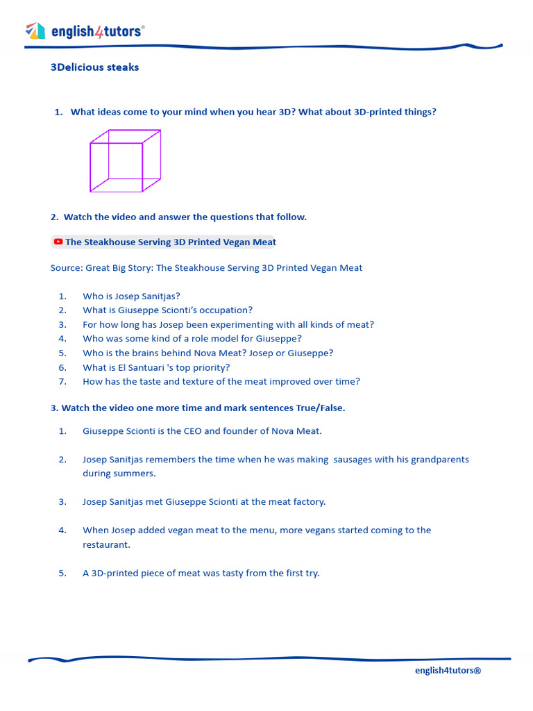 3delicious Steaks - Student's | PDF