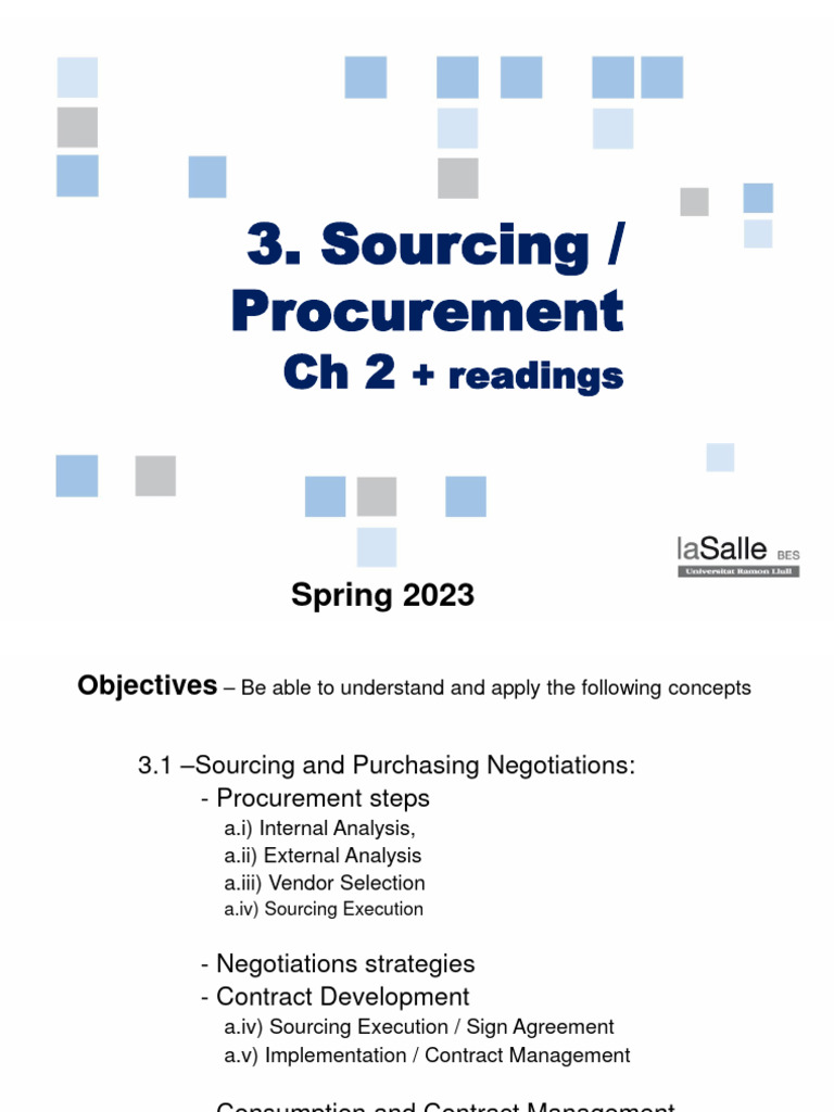 Supply Chain Management - Chapter 2 - Sourcing | PDF | Procurement | Negotiation