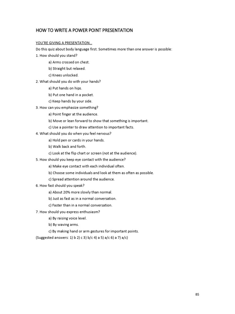 Power Point | PDF | Body Language | Human Communication