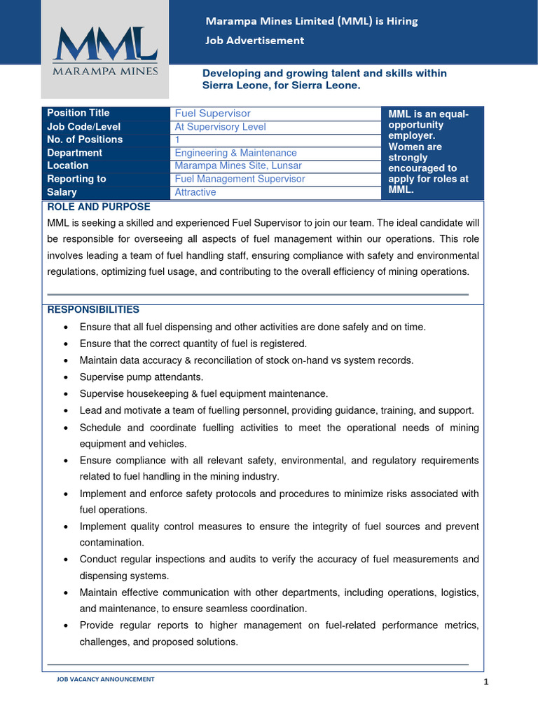 Fuel Supervisor Engineering Maintenance | PDF | Regulatory Compliance ...